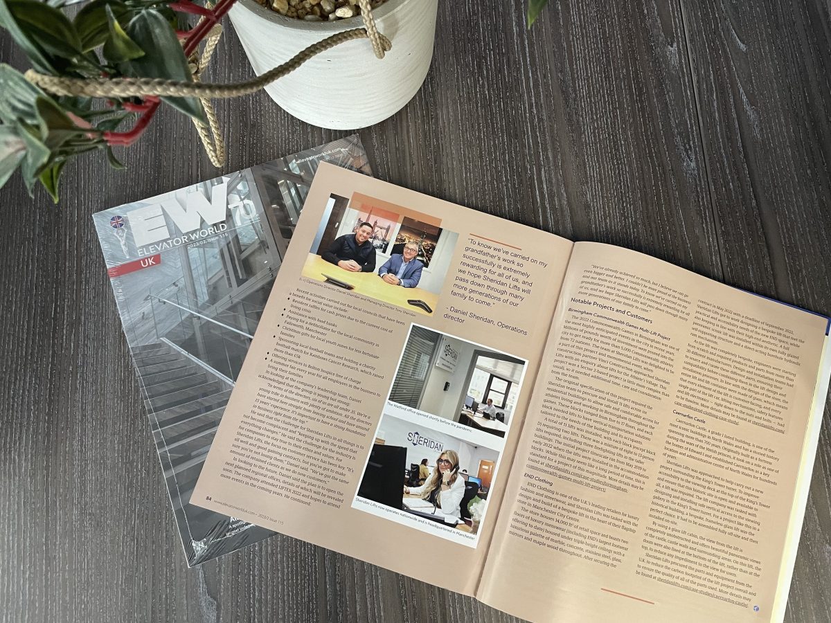 Sheridan Lifts Celebrates A Feature In Elevator World UK!